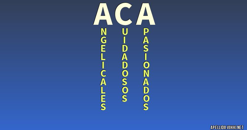 Significado del apellido aca - Significados de los apellidos