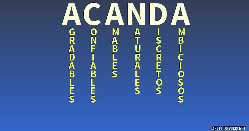 Significado del apellido acanda - Significados de los apellidos