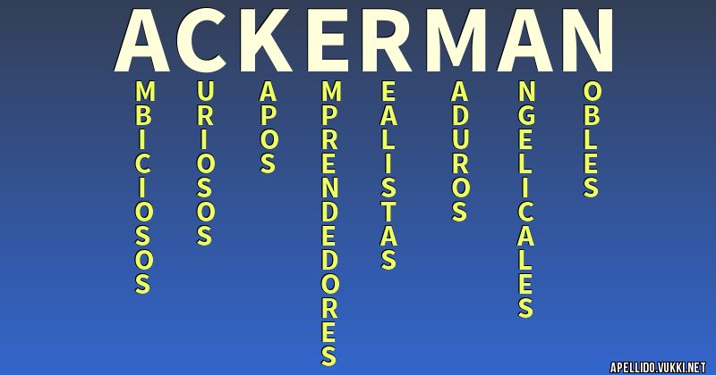 Significado del apellido ackerman - Significados de los apellidos