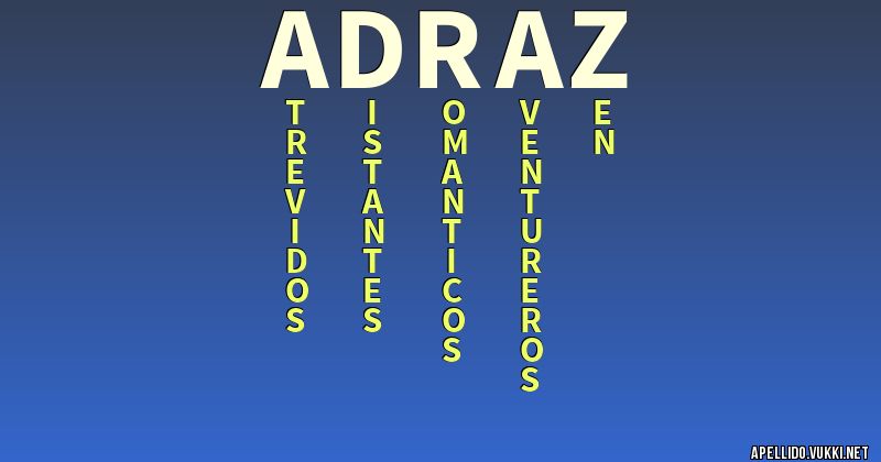 Significado del apellido adraz - Significados de los apellidos