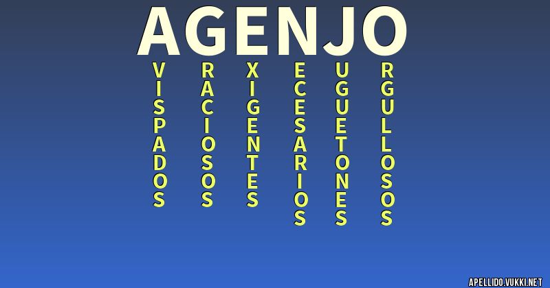 Significado del apellido agenjo - Significados de los apellidos