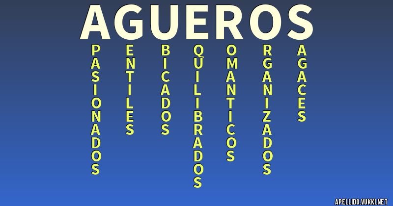 Significado del apellido agueros - Significados de los apellidos