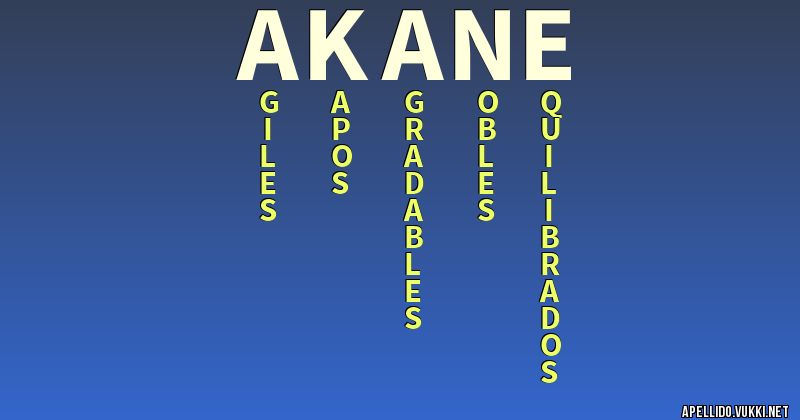 Significado del apellido akane - Significados de los apellidos