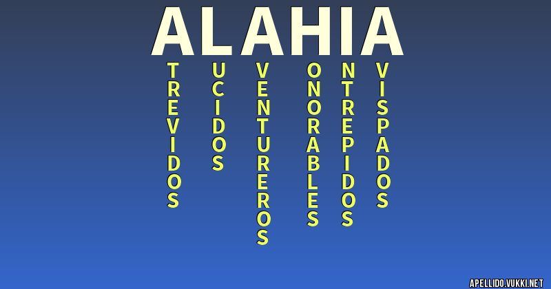 Significado del apellido alahia - Significados de los apellidos