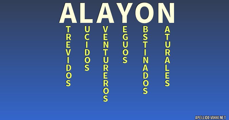 Significado del apellido alayon - Significados de los apellidos