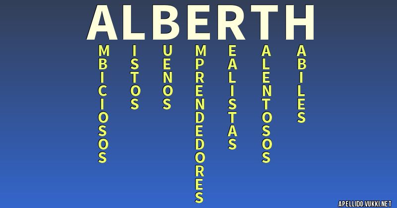 Significado del apellido alberth - Significados de los apellidos