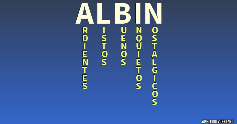 Significado del apellido albin - Significados de los apellidos