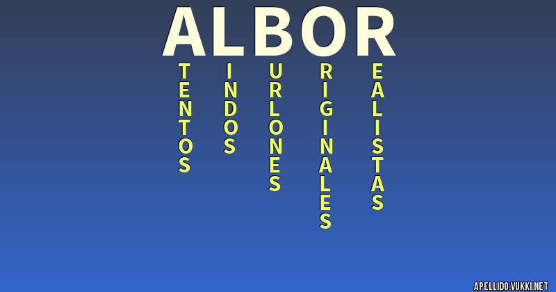 Significado del apellido albor - Significados de los apellidos
