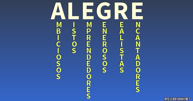 Significado del apellido alegre - Significados de los apellidos