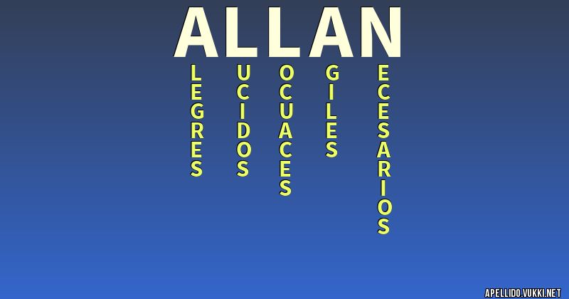 Significado del apellido allan - Significados de los apellidos