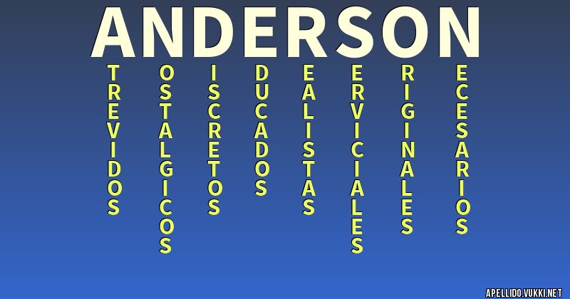 Significado del apellido anderson - Significados de los apellidos