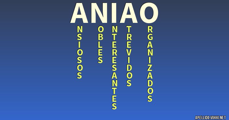 Significado del apellido aniao - Significados de los apellidos