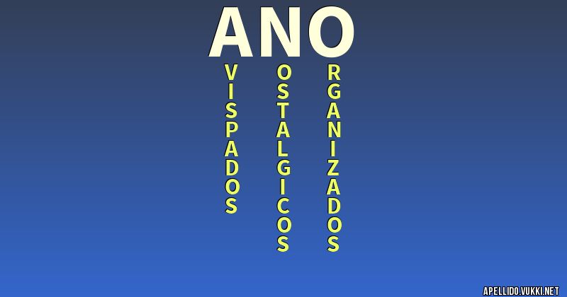 Significado del apellido ano - Significados de los apellidos
