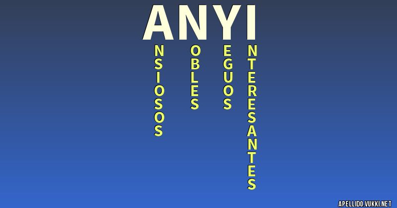 Significado del apellido anyi - Significados de los apellidos