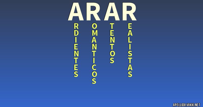 Significado del apellido arar - Significados de los apellidos