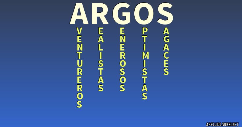 Significado del apellido argos - Significados de los apellidos