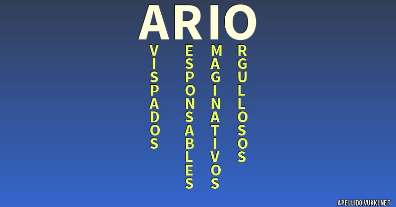 Significado del apellido ario - Significados de los apellidos