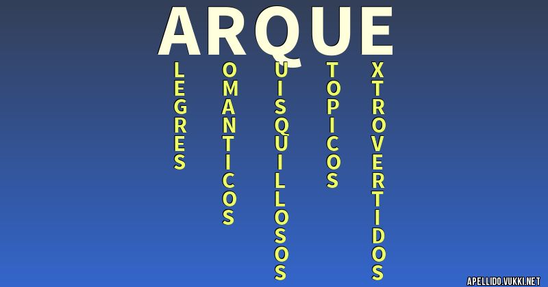 Significado del apellido arque - Significados de los apellidos