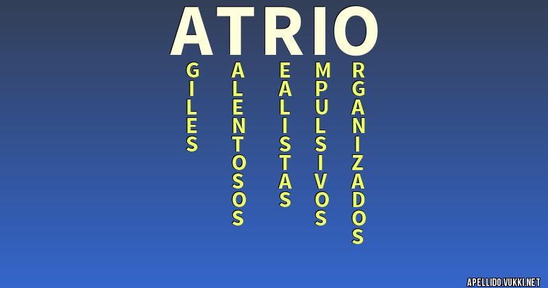 Significado del apellido atrio - Significados de los apellidos