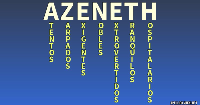 Significado del apellido azeneth - Significados de los apellidos