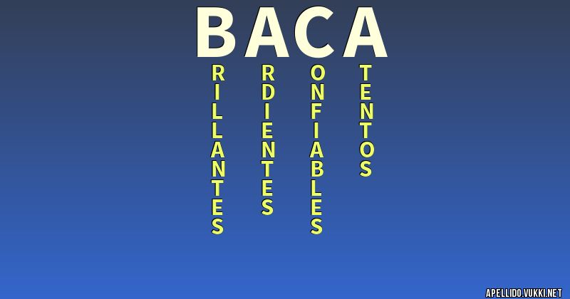 Significado del apellido baca - Significados de los apellidos