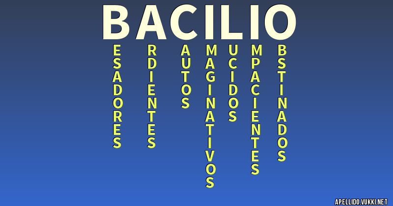 Significado del apellido bacilio - Significados de los apellidos