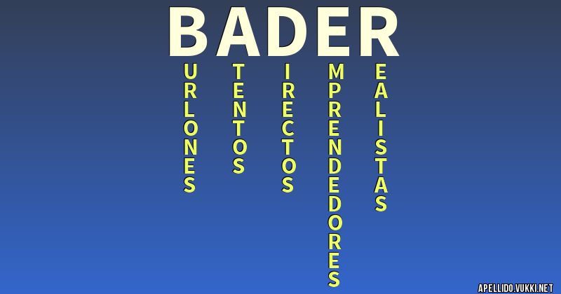 Significado del apellido bader - Significados de los apellidos