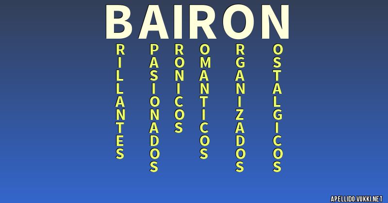 Significado del apellido bairon - Significados de los apellidos
