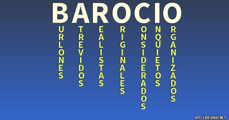 Significado del apellido barocio - Significados de los apellidos