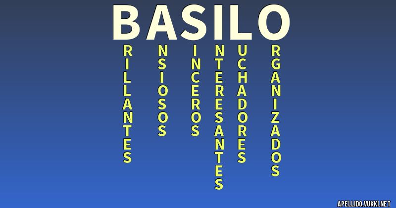 Significado del apellido basilo - Significados de los apellidos