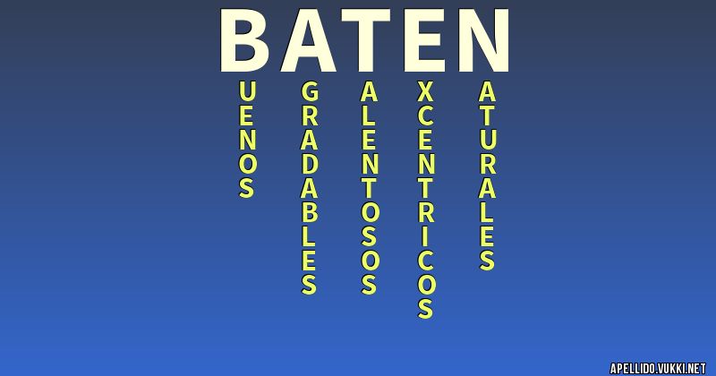 Significado del apellido baten - Significados de los apellidos