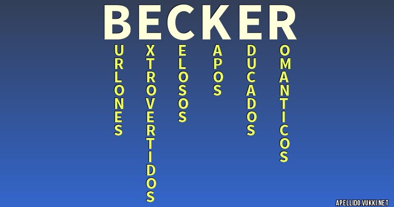Significado del apellido becker - Significados de los apellidos
