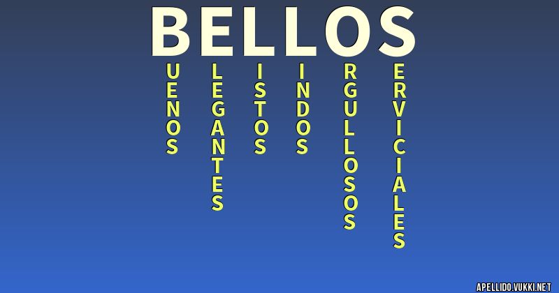 Significado del apellido bellos - Significados de los apellidos