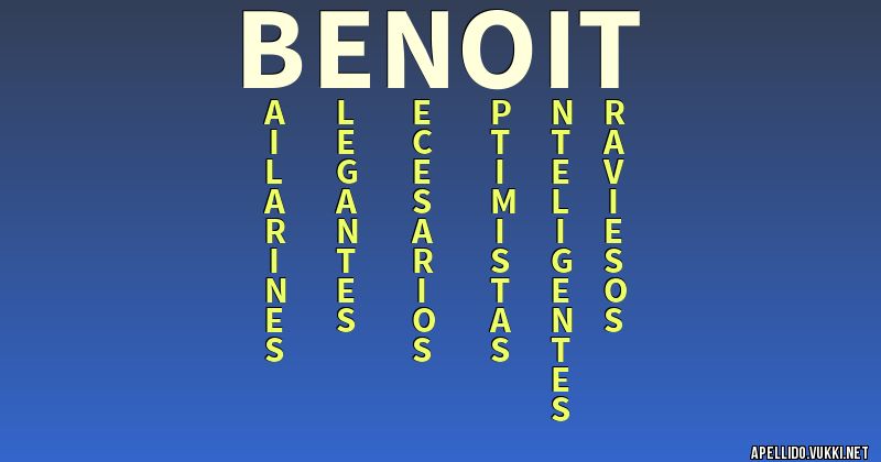Significado del apellido benoit - Significados de los apellidos