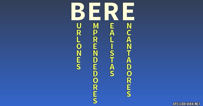 Significado del apellido bere - Significados de los apellidos
