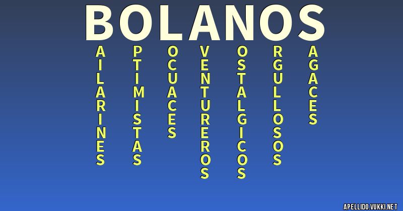Significado del apellido bolaÑos - Significados de los apellidos
