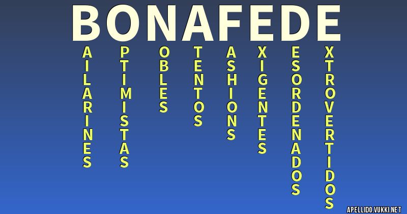 Significado del apellido bonafede - Significados de los apellidos