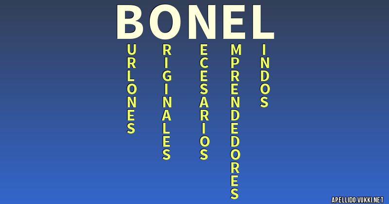 Significado del apellido bonel - Significados de los apellidos