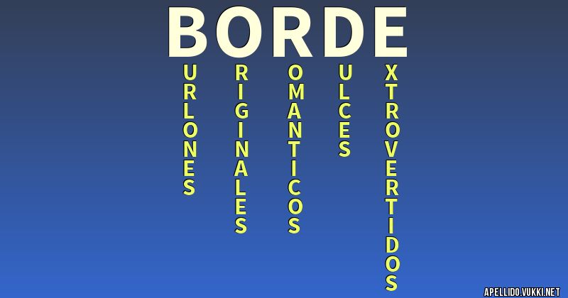 Significado del apellido borde - Significados de los apellidos
