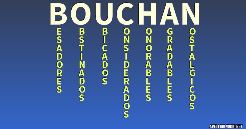 Significado del apellido bouchan - Significados de los apellidos