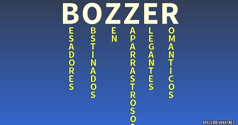 Significado del apellido bozzer - Significados de los apellidos