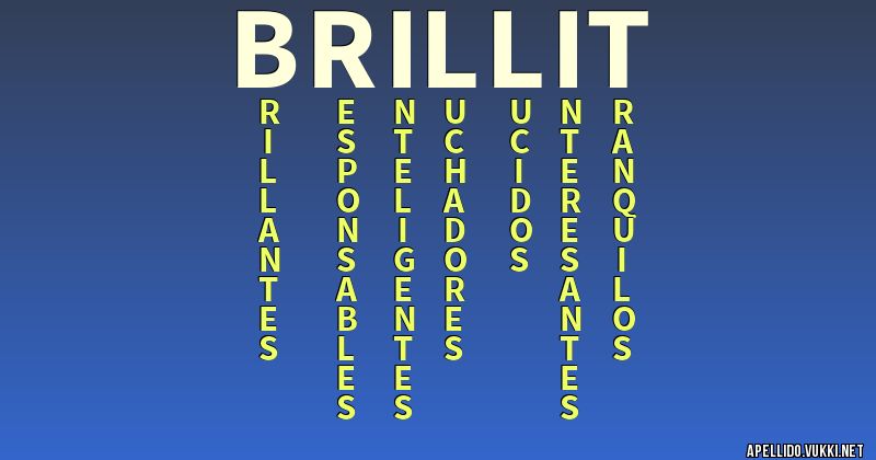 Significado del apellido brillit - Significados de los apellidos