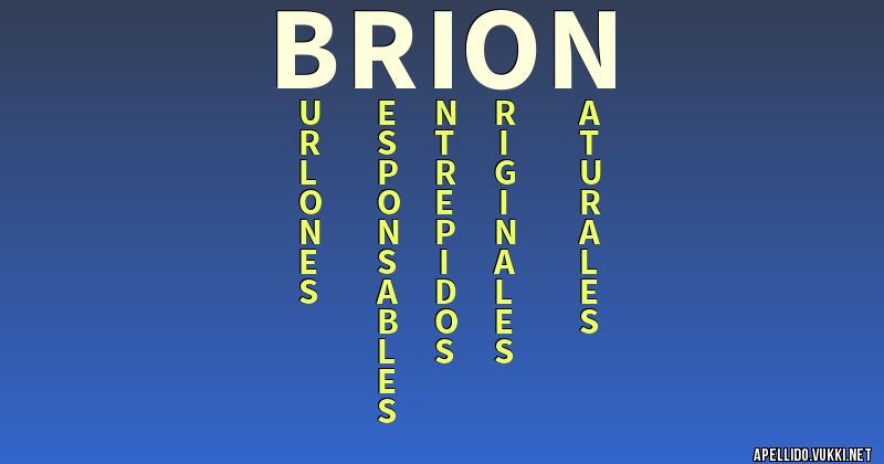 Significado del apellido brion - Significados de los apellidos