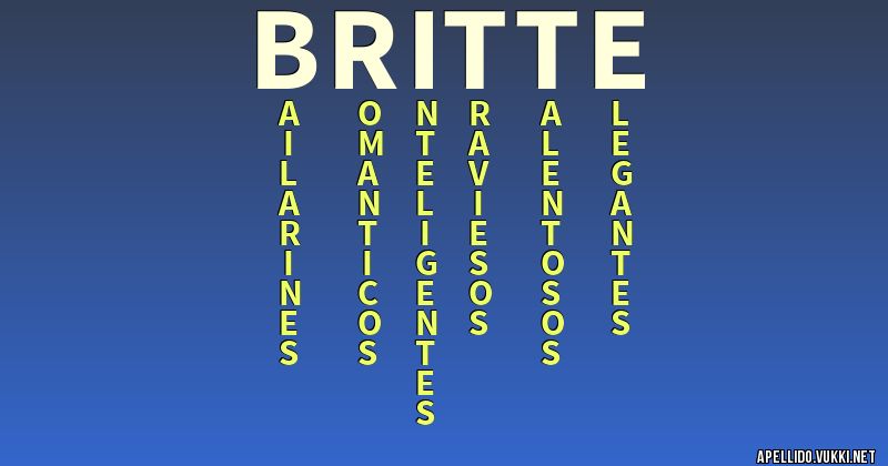 Significado del apellido britte - Significados de los apellidos