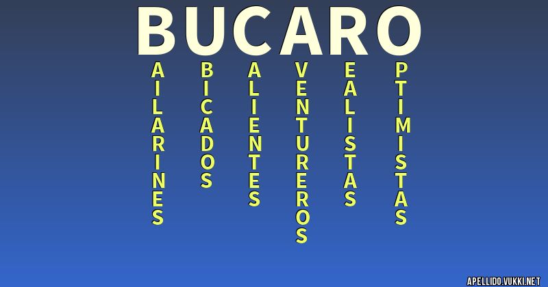 Significado del apellido bucaro - Significados de los apellidos