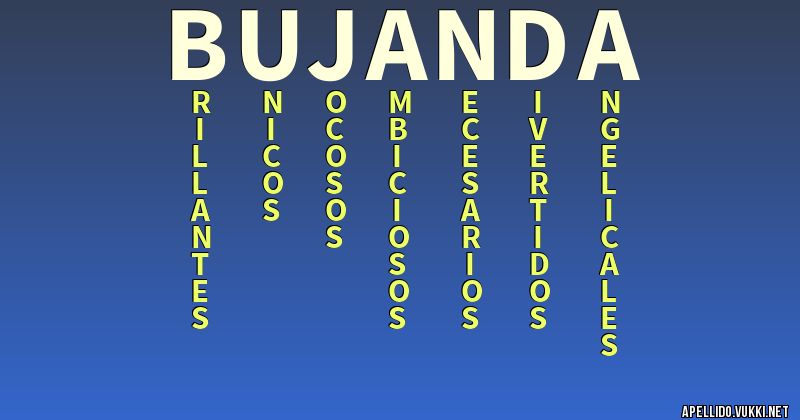 Significado del apellido bujanda - Significados de los apellidos