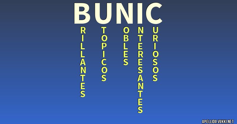 Significado del apellido bunic - Significados de los apellidos