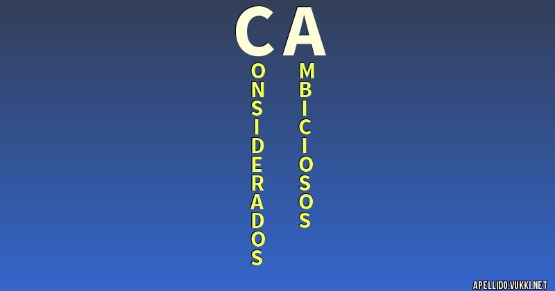Significado del apellido ca - Significados de los apellidos