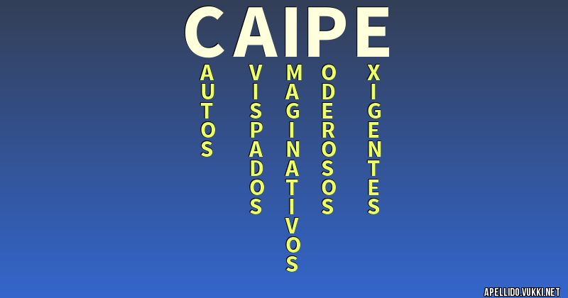 Significado del apellido caipe - Significados de los apellidos