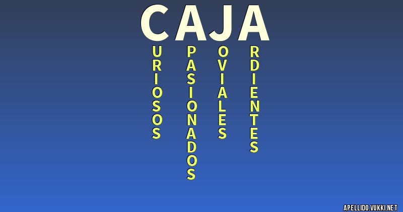 Significado del apellido caja - Significados de los apellidos